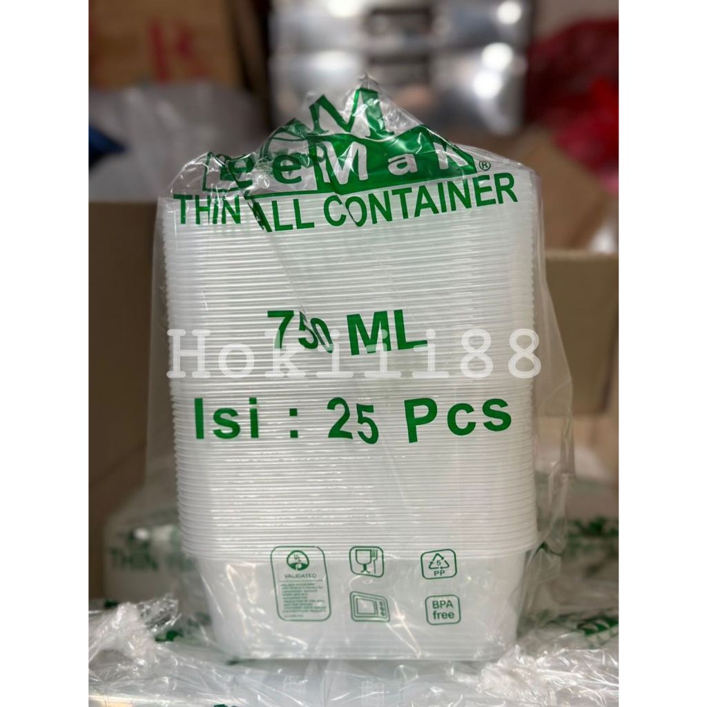 Jual [25pcs] Kotak Thinwall DM 750ML/Lunch Box, Container Box / Kotak ...
