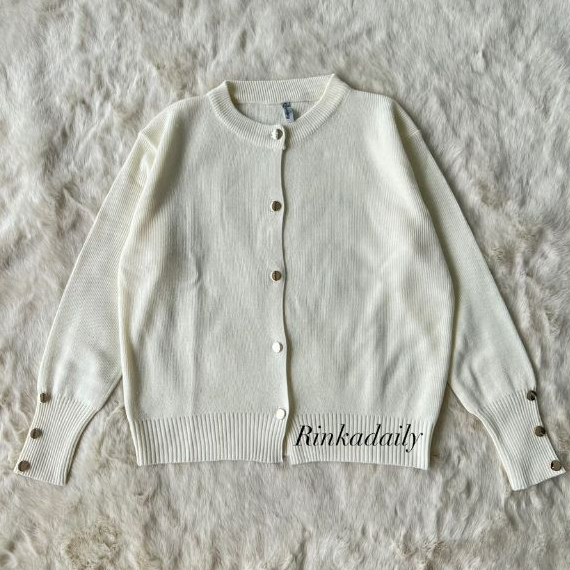 Jual Tarla Cardigan Basic Kancing Gold Tebal Premium | Shopee Indonesia