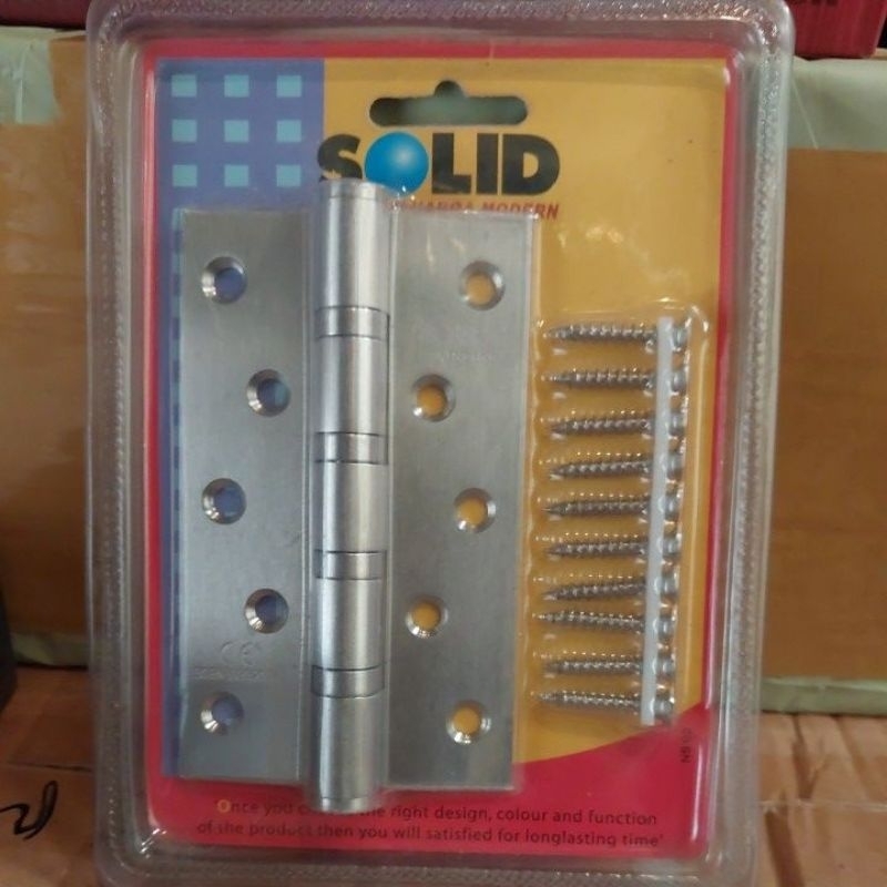 Jual ENGSEL STAINLESS SOLID EK 18 5"X3X3 4BB US32D | Shopee Indonesia