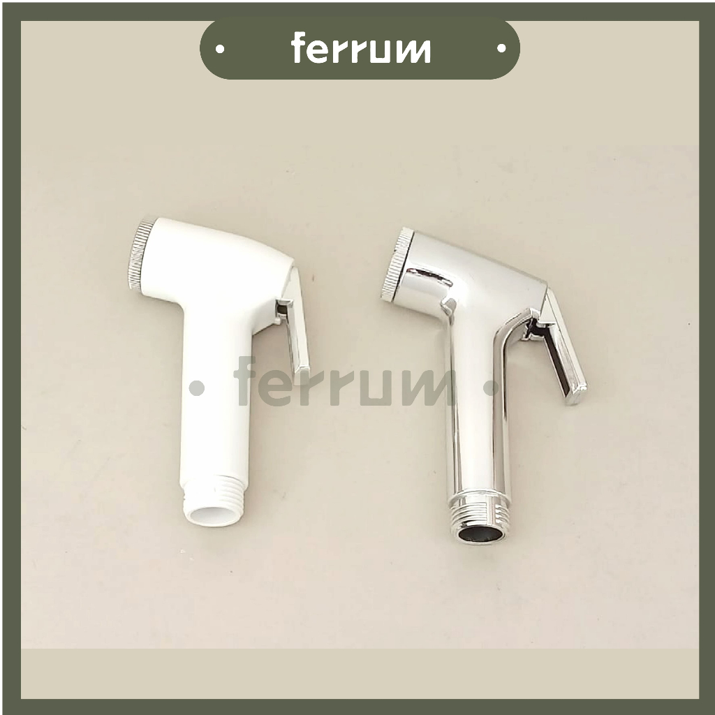 Jual [ FERRUM ] Kepala Jet Shower Closet Shower Toilet Bidet Putih , Chrome , Wikea , Soligen ...