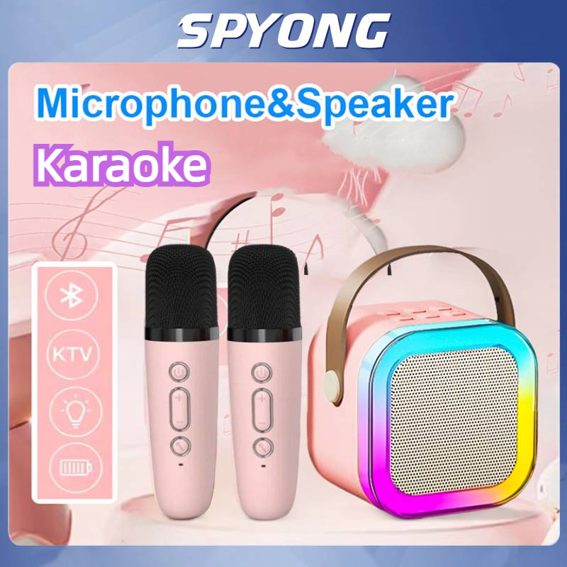 Jual SPYONG Mini Speaker Karaoke Bluetooth Microphone Speaker Mic ...