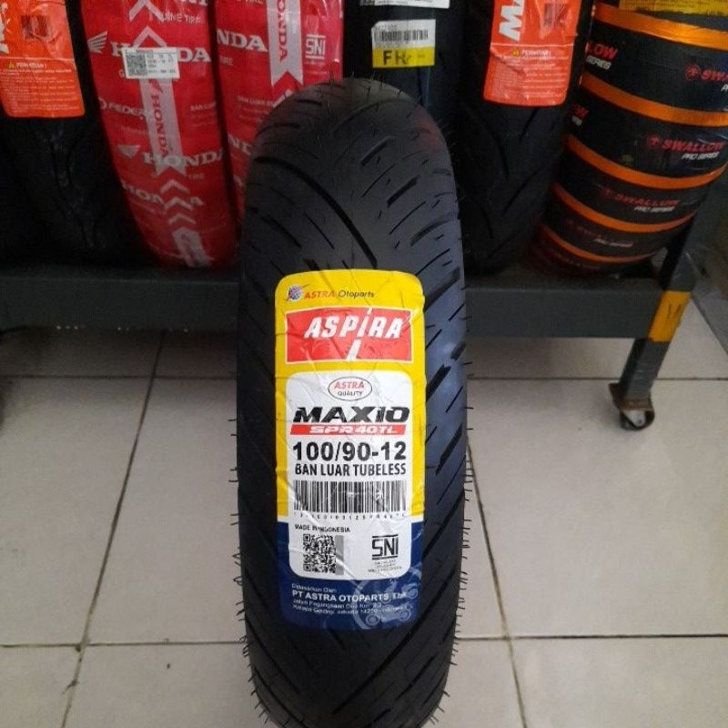 Jual BAN Aspira Maxio SPR 40 100/90-12 110/90-12 TUBELESS FREE PENTIL ...
