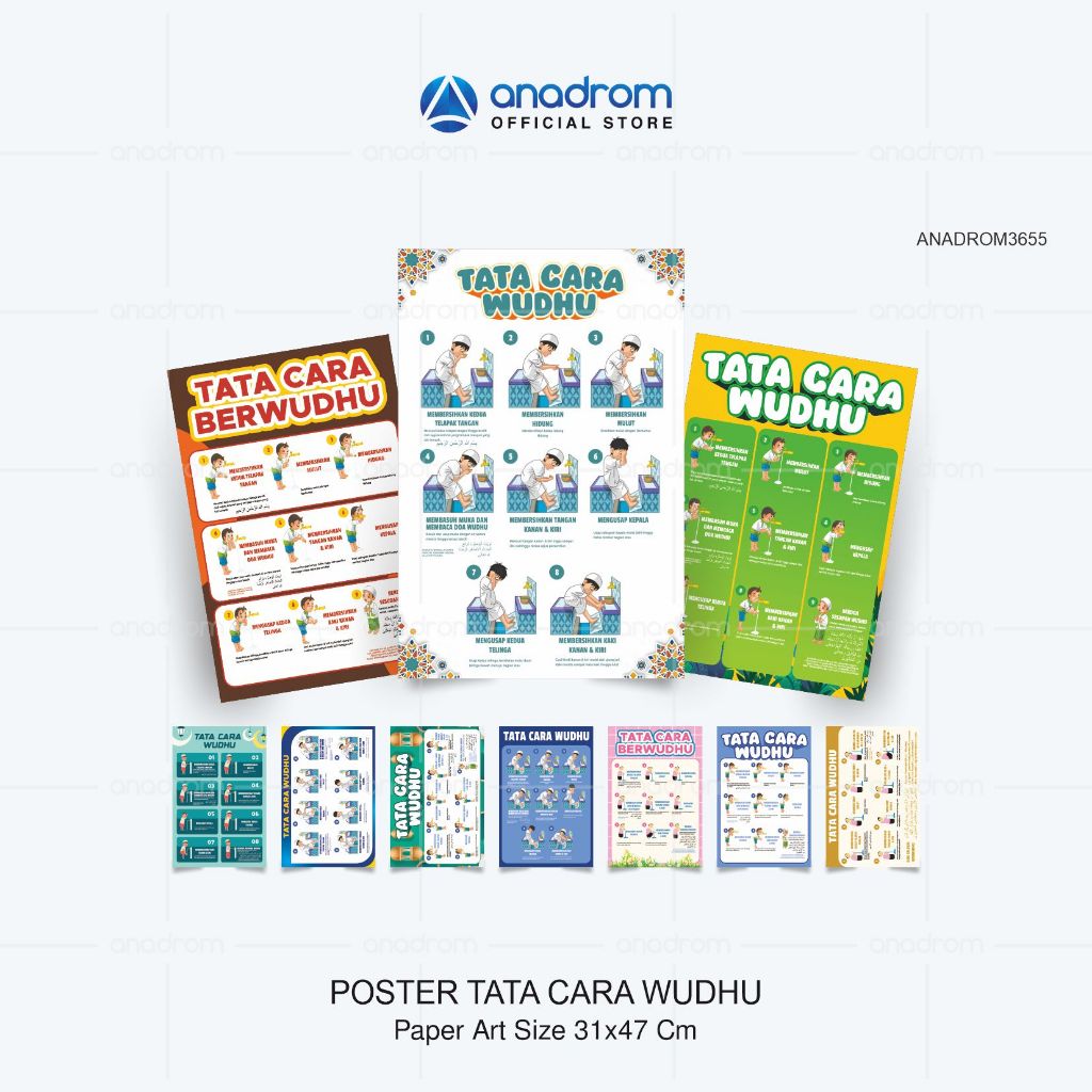 Jual Poster Tata Cara Wudhu | Poster Edukasi Bimbingan Cara Berwudhu ...