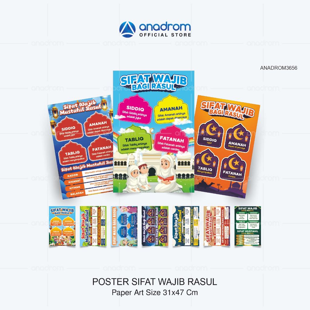 Jual Poster Sifat Wajib Rasul | Poster Edukasi Sifat Rasul Yang Wajib ...