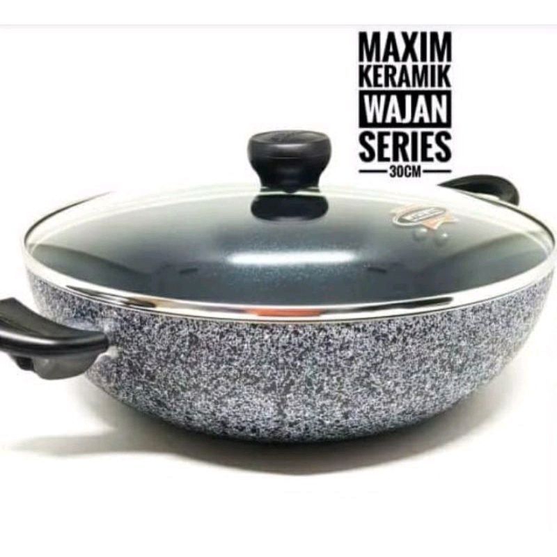 Jual MAXIM Wok Marble Ceramic Neostone Wajan Penggorengan Anti Lengket ...
