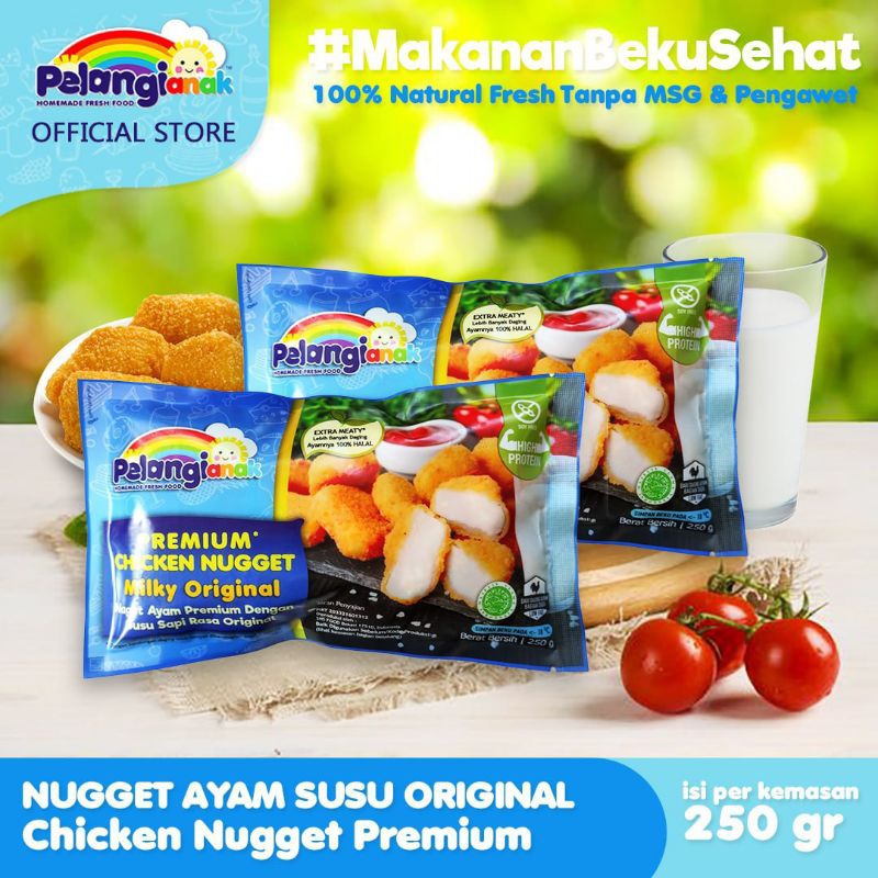 Jual Chicken Nugget Milky Original (250 gr)/Nugget Ayam Susu/Pelangi ...