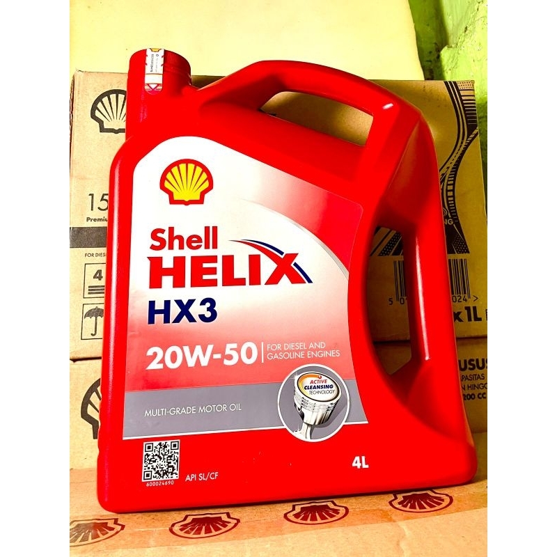 Jual OLI SHELL HELIX HX3 || 4L || ORIGINAL BARCODE | Shopee Indonesia