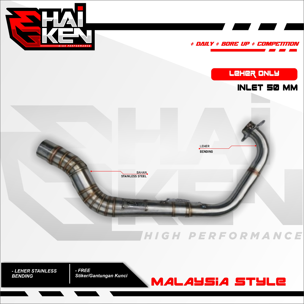 Jual Leher knalpot Type Malaysia stell original HAIKEN MUFFLER For ...