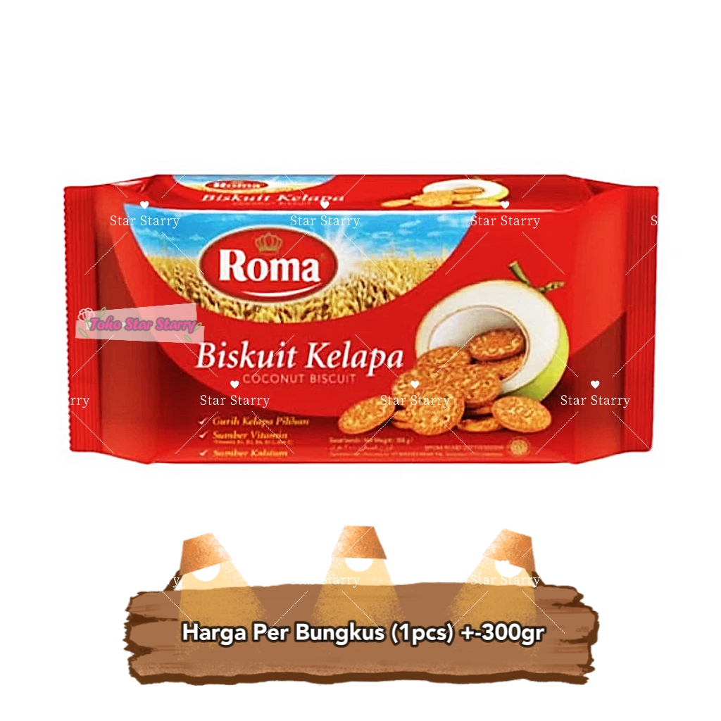 Jual [Per Bungkus] Roma Biskuit Kelapa 300gr / Biskuit Roma Kelapa ...