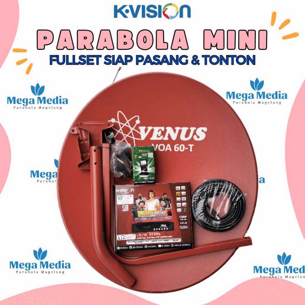 Jual Paket parabola dish 60cm Kvision TV lokal komplit MNC gratis 1 ...