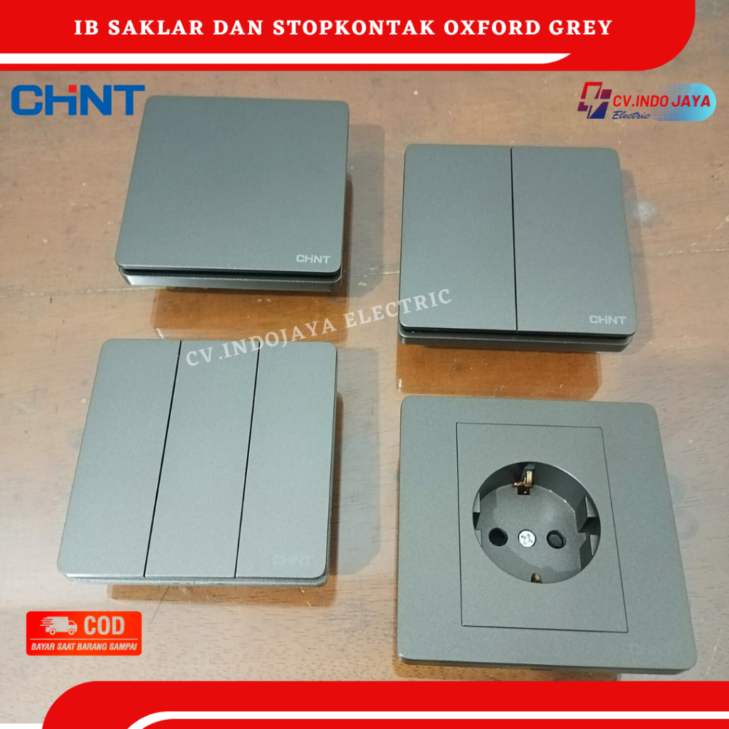 Jual Saklar dan stop kontak CHINT switch socket warna oxford grey ...