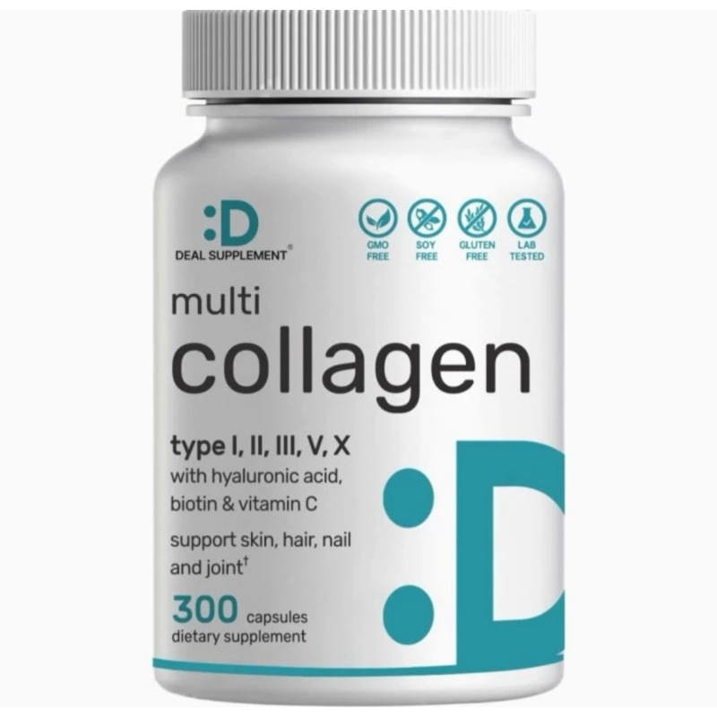 Jual Deal supplement collagen multi 300 type I II III V X hyaluronic ...