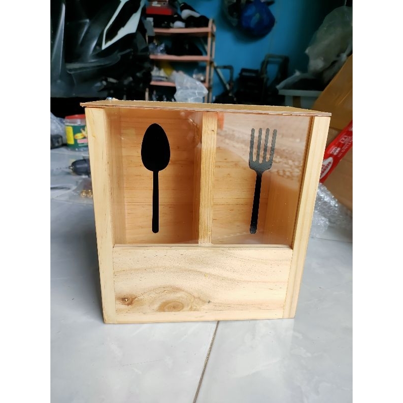 Jual Rak sendok garpu tertutup/tempat sendok estetik/cutlery holder ...