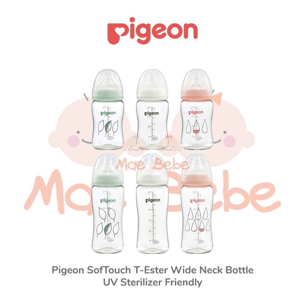 Jual Pigeon SofTouch T-Ester Wide Neck Bottle Botol Susu Bayi UV Sterilizer Friendly | Shopee ...