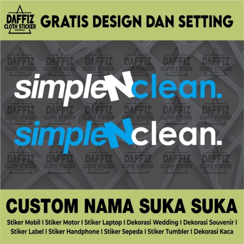 Jual Stiker Cutting Simple N Clean | stiker Cutting custom | Shopee ...