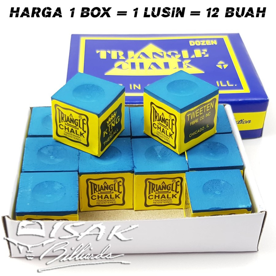 Jual Triangle Chalk China KW - Box 12 pcs Kapur Biliar Billiard Cuk ...