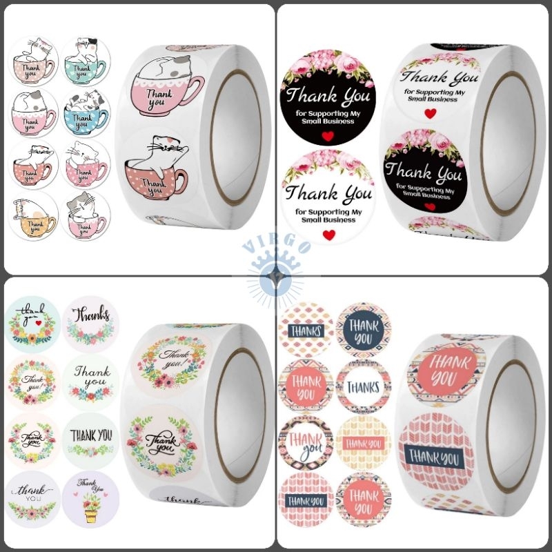 Jual {Isi 500} Sticker Thank You / Stiker Terima Kasih 2.5 cm - Premium ...