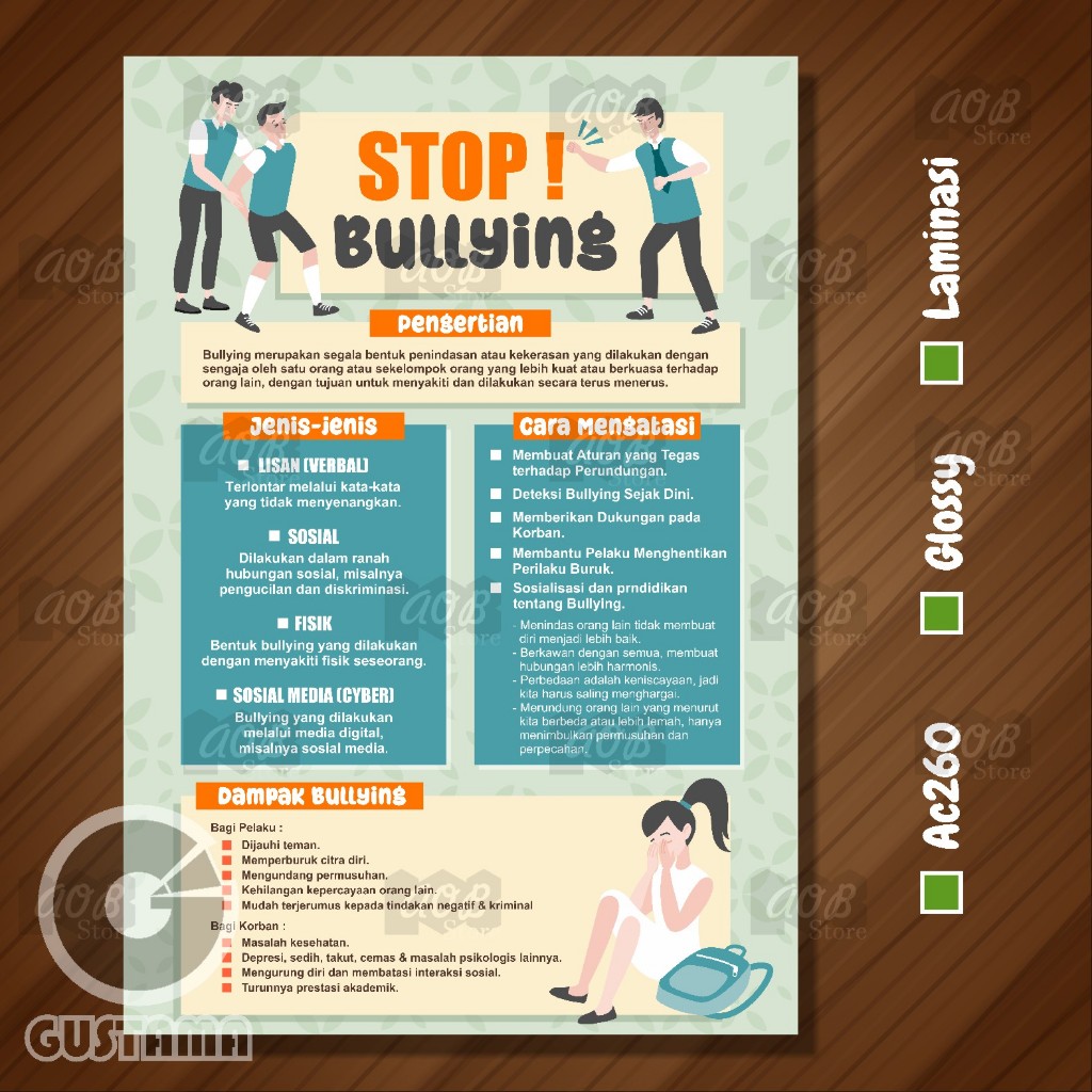 Jual Poster Stop Bullying, Perundungan Model 6, Laminasi A3 | Shopee Indonesia