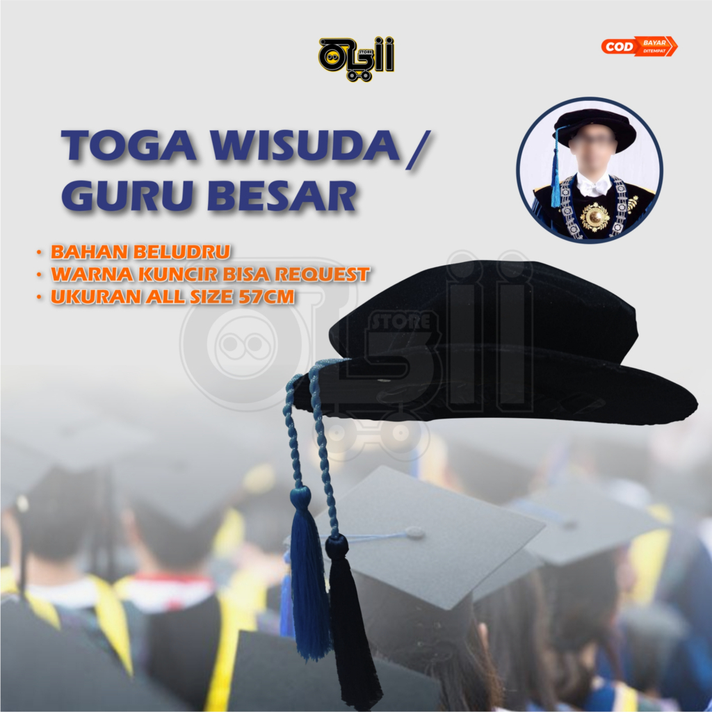 Jual TOPI TOGA WISUDA BELUDRU UNTUK GURU BESAR READY STOK | Shopee ...