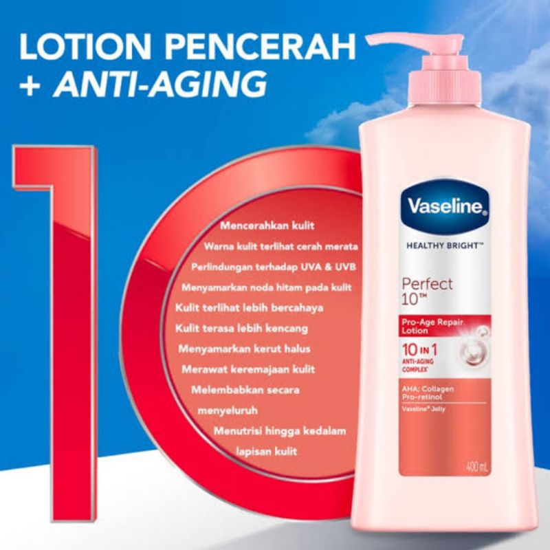 Jual VASELINE HEALTHY BRIGHT PERFECT 10 LOTION 400ml | Shopee Indonesia