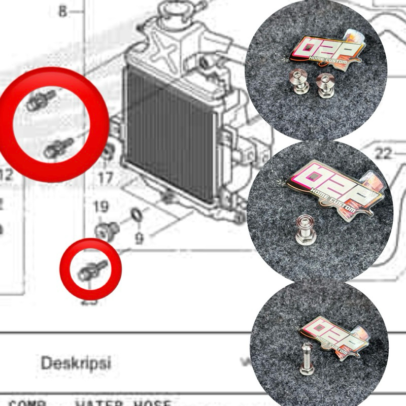Jual baut cover radiator,baut radiator vario 150 L stainless custom ...