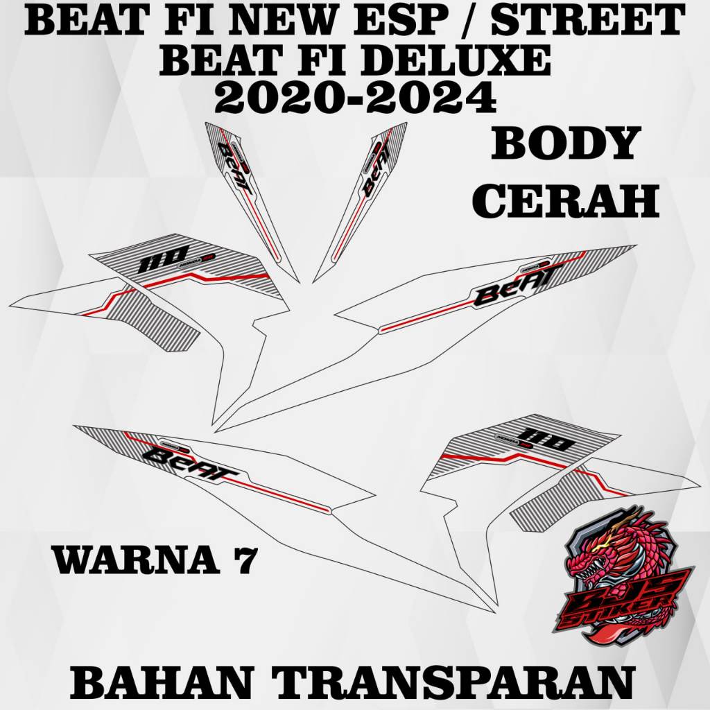Jual [COD] Stiker Sticker Striping transparan uv Beat fi deluxe Beat street Beat fi 2020-2023 ...