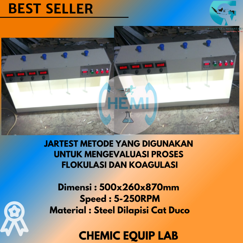 Jual ALAT LABORATORIUM JAR TEST WATER TREATMENT FLOKULATOR JARTEST 4 ...