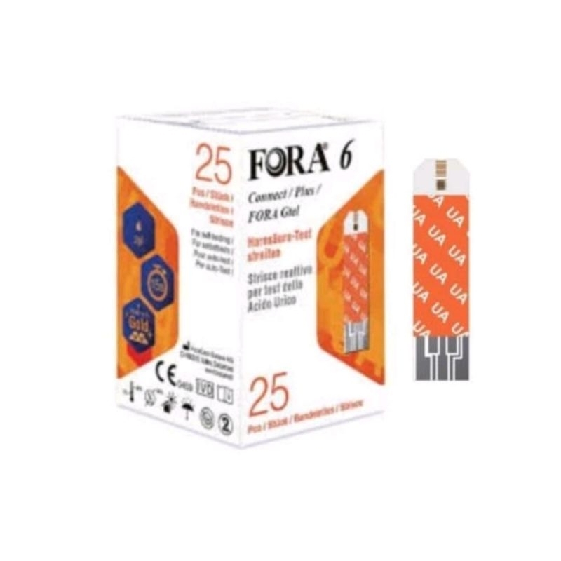 Jual FORA 6 Plus Tes Strip Isi Ulang Asam Urat Uric Acid Refill FORA 6 ...