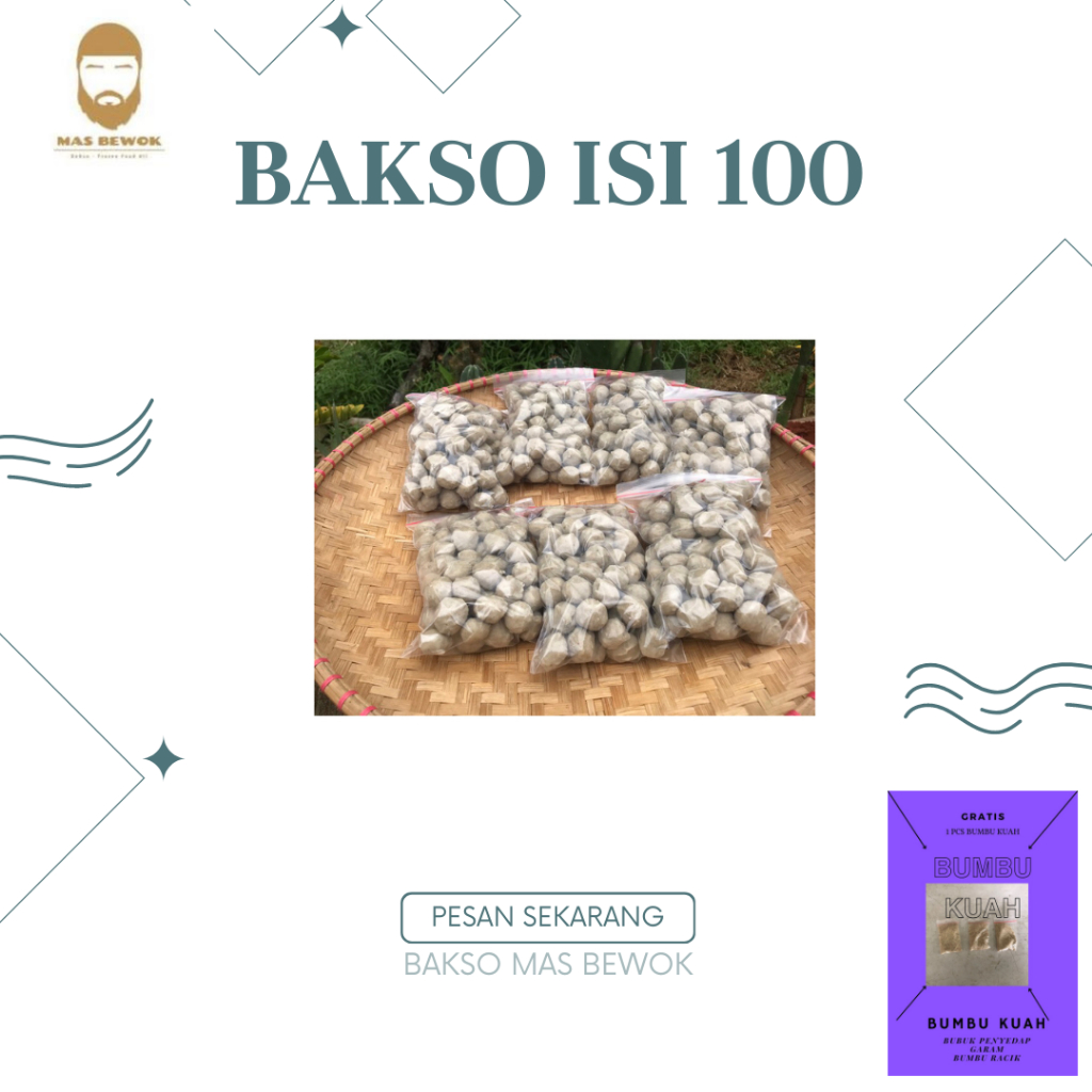 Jual Bakso Sapi kecil isi 100 butir Gratis bumbu kuah #Homemade ...