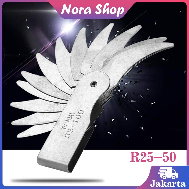 Jual Radius Gauge R25-50 Alat Ukur Radius Concave Measuring Tool Alat ...