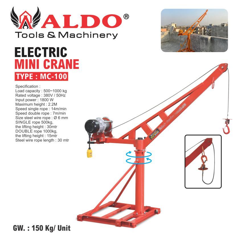 Jual ELECTRIC MINI CRANE 1000 KG TYPE : MC- 100 / ALAT ANGKUT BARANG ...