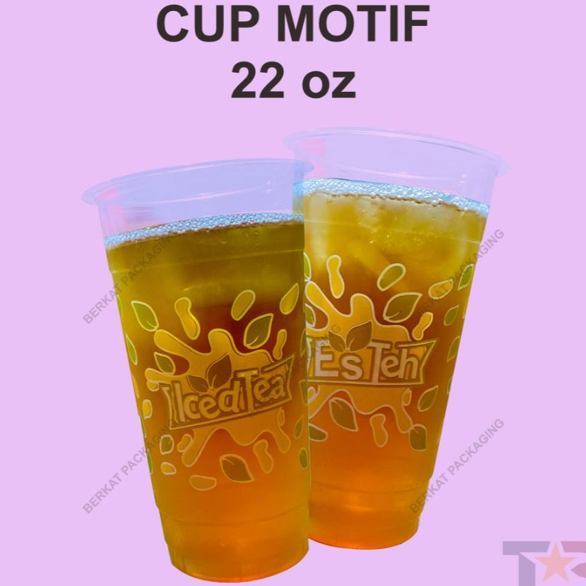 Jual LINK GROSIR Cup Plastik 22 Oz Motif isi 1.000 pcs / Cup Ice 660ml ...