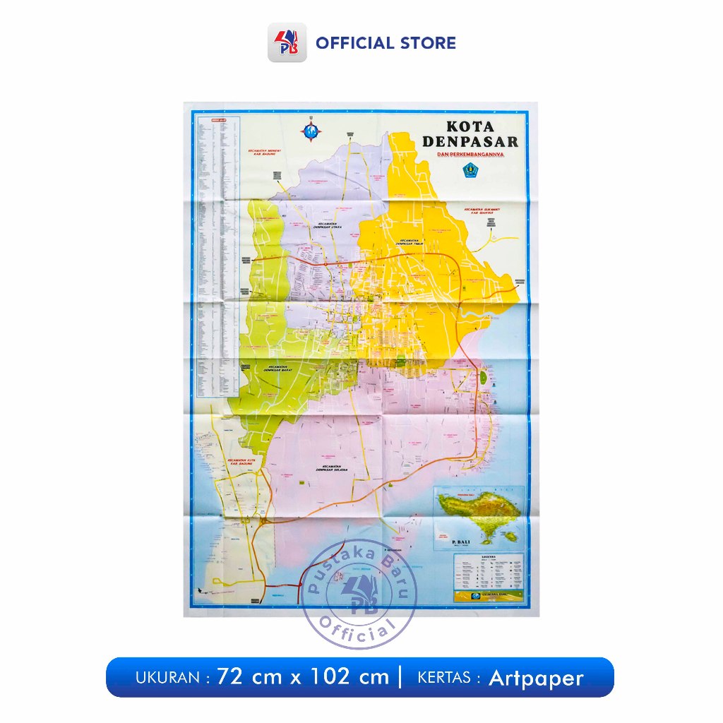 Jual Peta Kota Denpasar / Peta Lipat Lembaran Provinsi Papua Barat / Mas Surya - BB | Shopee ...