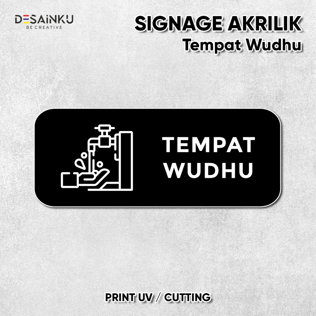 Jual Sign Akrilik Tempat Wudhu UV Print / Signage Akrilik Tempat Wudhu ...