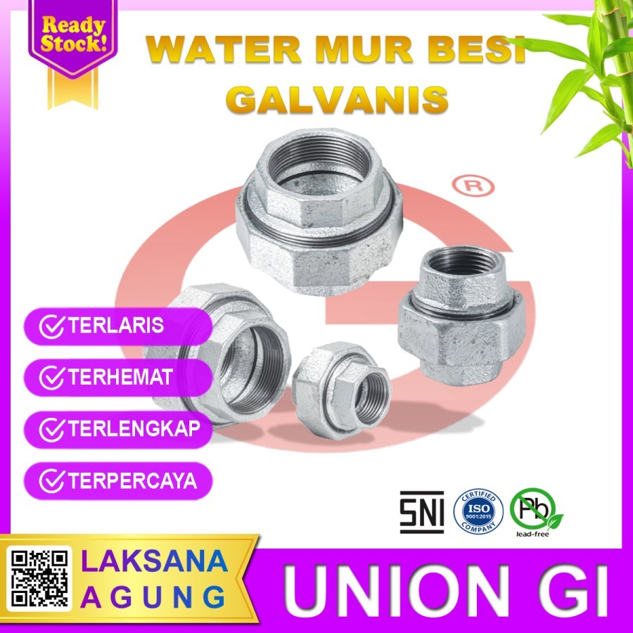 Jual [G-Brand] Water mur Galvanis 2 inch | Water mur Gi DN 50mm Drat dalam | Shopee Indonesia