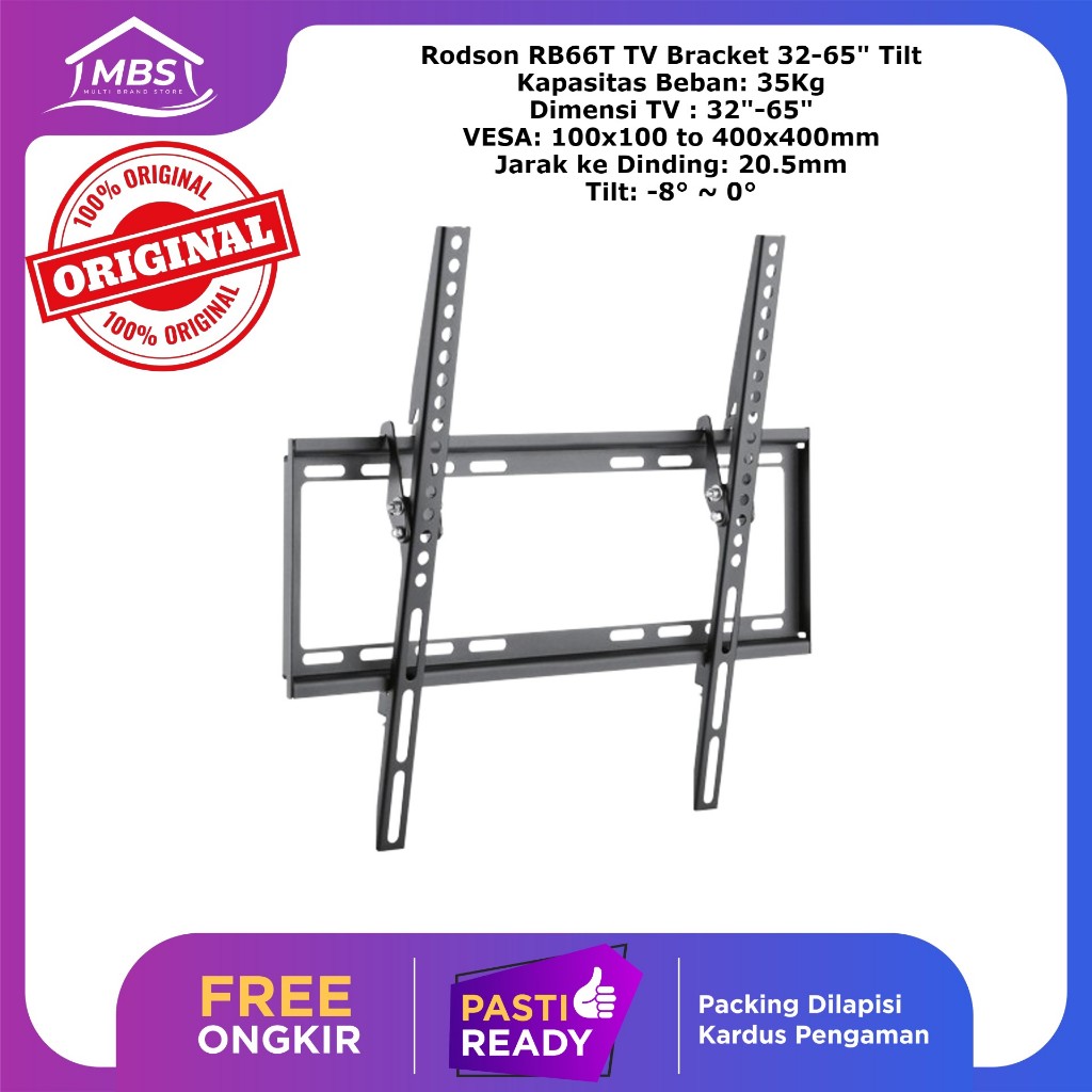 Jual Bracket dinding TV Monitor 65 60 55 50 43 32 Inch Rodson RB66T ...