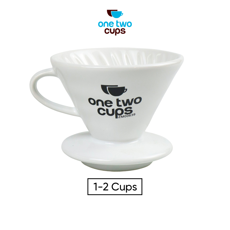 Jual One Two Cups Filter Penyaring Kopi V60 Glass Filter Dripper 1-2 ...