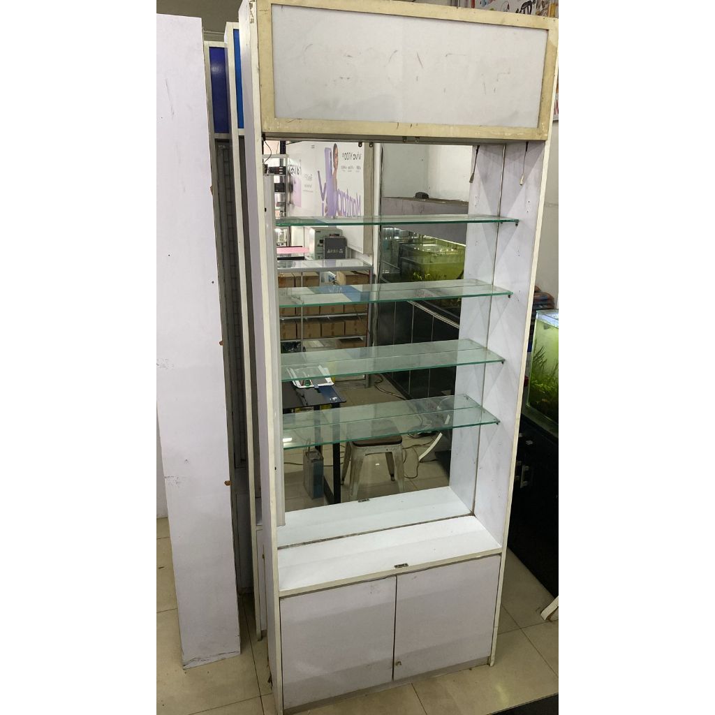 Jual LEMARI DISPLAY KACA SUSUN SECOND SEKEN BEKAS UKURAN 93 x 23 x 240 ...
