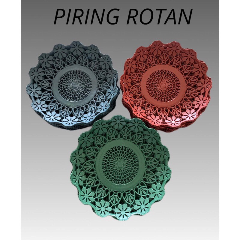 Jual Piring rotan plastik / Piring rotan mawar / Piring rotan bunga ...