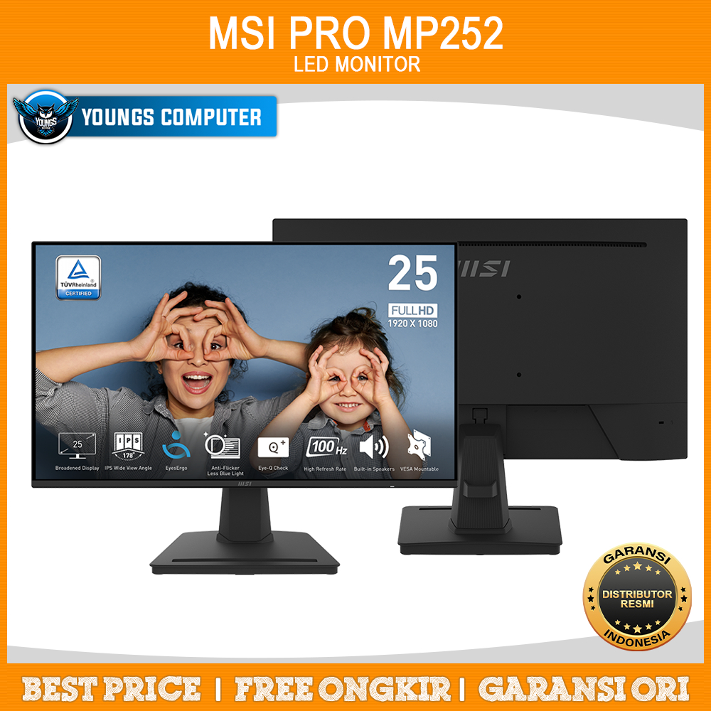 Jual LED MSI PRO MP251 E2 25" IPS 120Hz 1ms Speaker Monitor 24.5" FHD ...