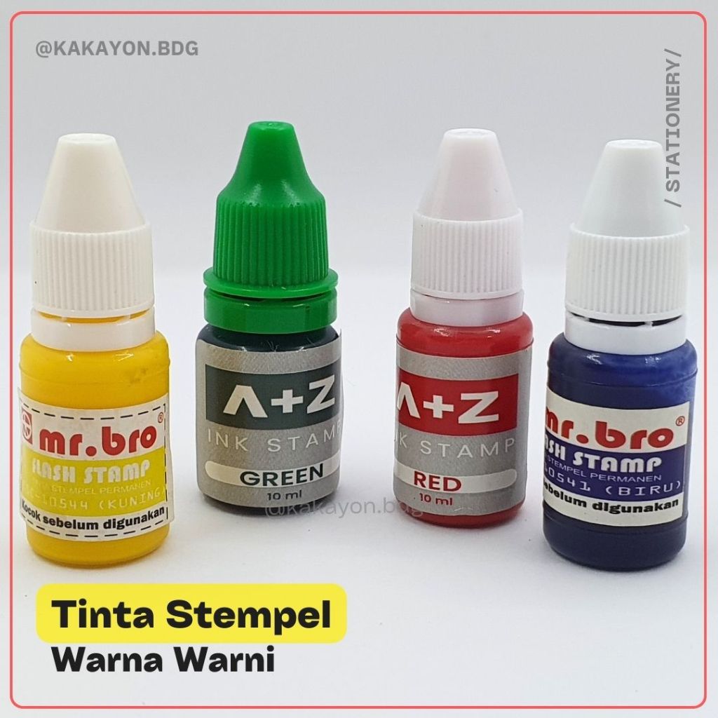 Jual Tinta Stempel Warna Warni isi 10ml untuk refill Stamp Cap Nilai ...