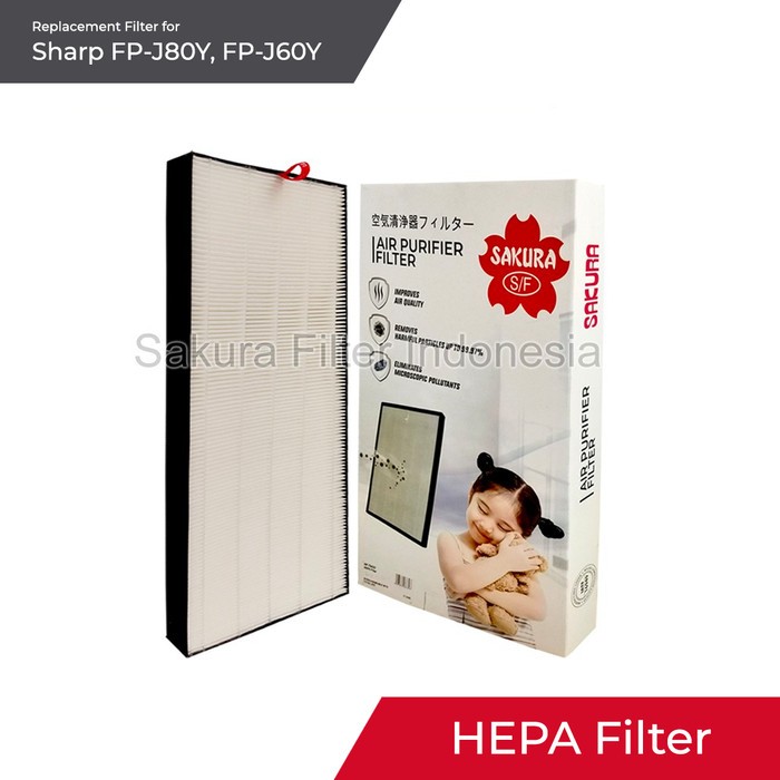 Jual Filter HEPA Sharp Air Purifier FP-J80Y/ FP-J60Y Sakura AP-79660 ...