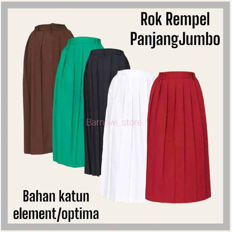 Jual Rok Rempel Panjang SD/MI Jumbo merah putih hitam coklat hijau ...