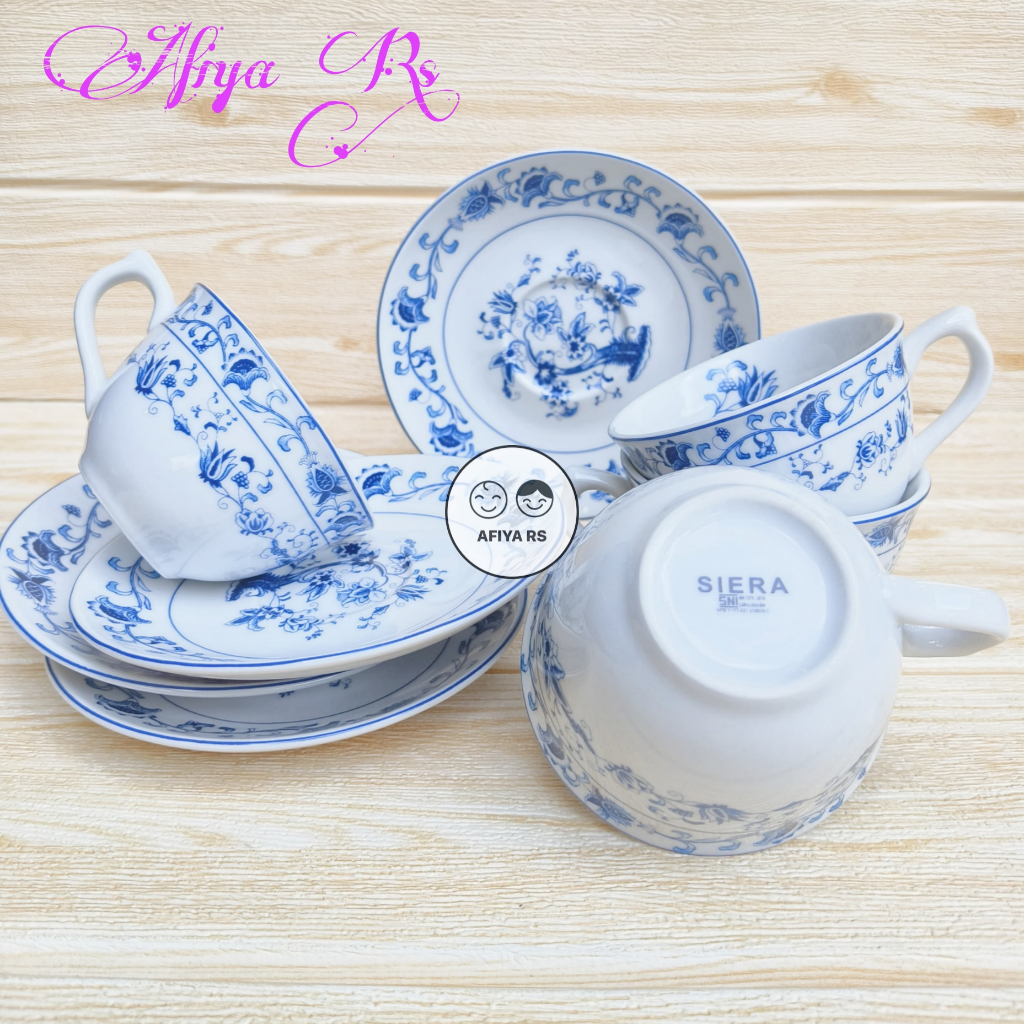 Jual CANGKIR SET KERAMIK UNTUK TEH DAN KOPI MOTIF KPC MING KLASIK 12 ...