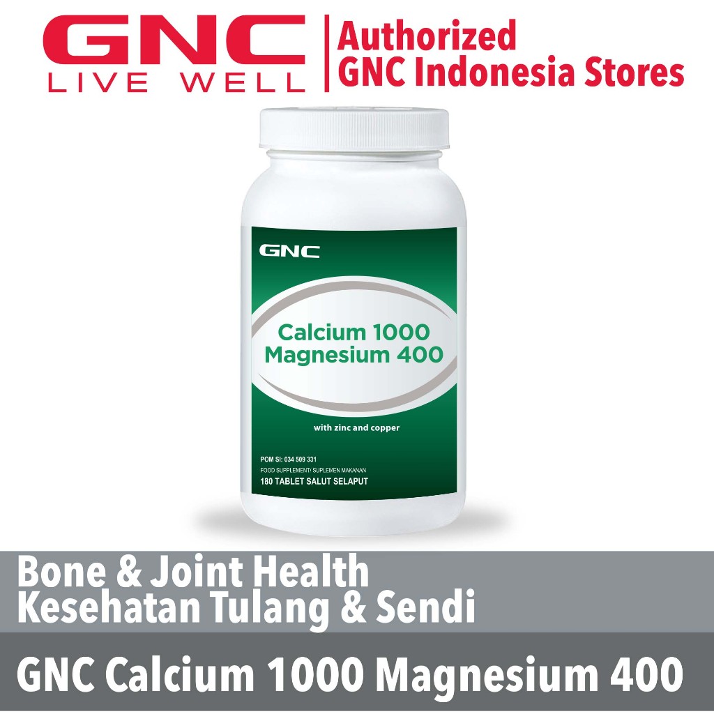 Jual GNC Calcium 1000 Magnesium 400 - 180 tablet (961767) | Shopee ...