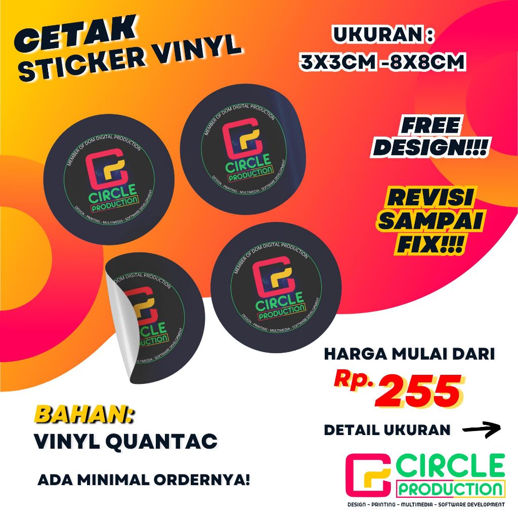 Jual CETAK STICKER VYNIL MURAH | BISA CUSTOM BENTUK | GRATIS DESIGN ...