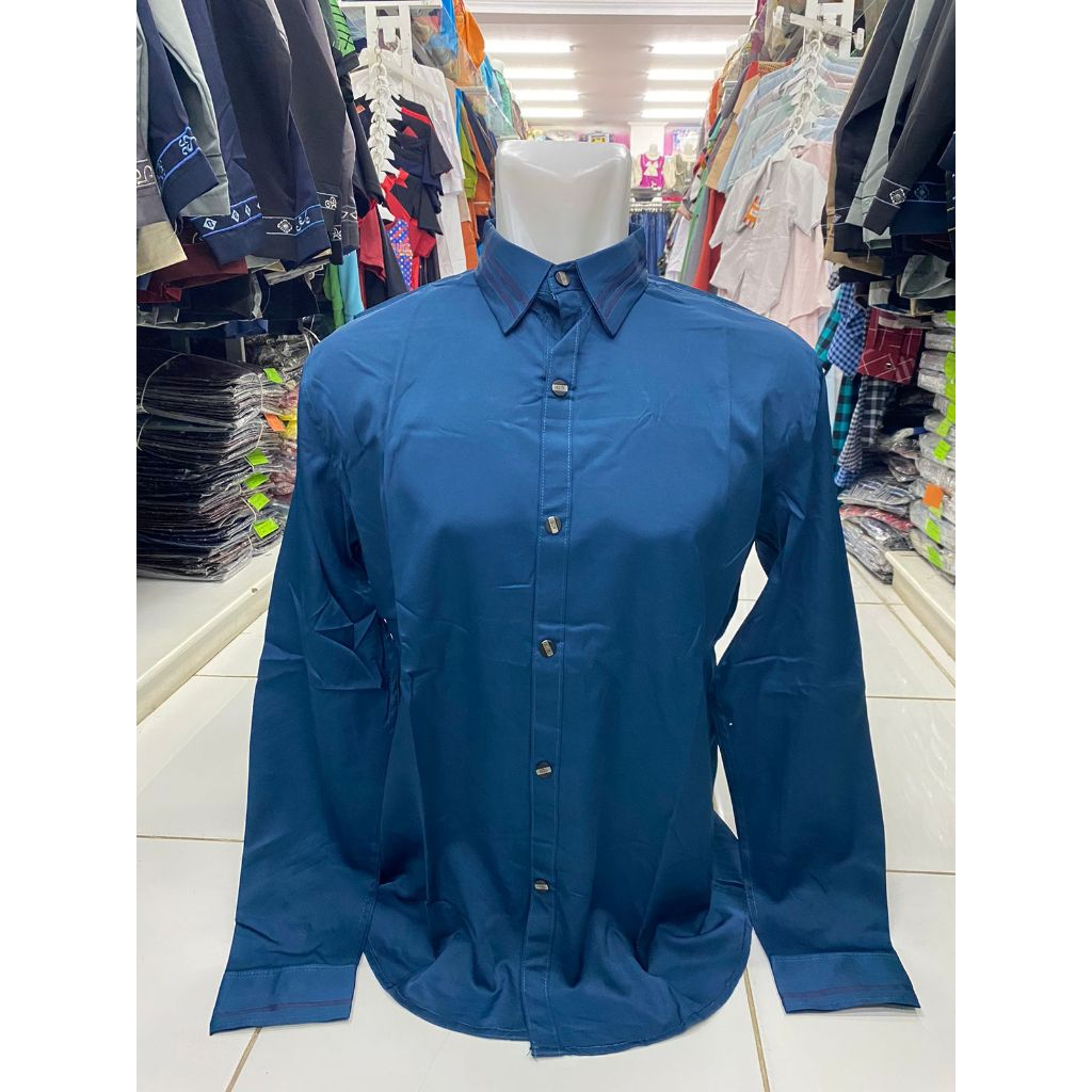 Jual KEMEJA NITROK LENGAN PANJANG / KEMEJA KEKINIAN/ KEMEJA MODEL ...