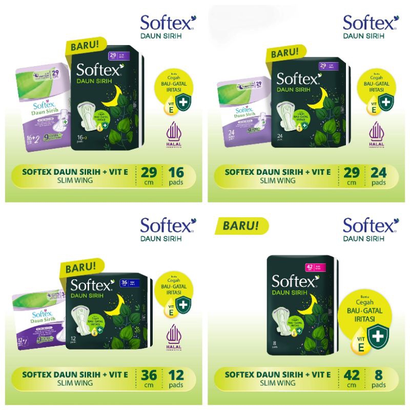 Jual Softex Daun Sirih Pembalut 29cm/36cm/42cm | Shopee Indonesia