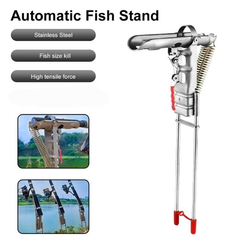 Jual bracket braket joran pancing ikan otomatis dobel pegas spring ...