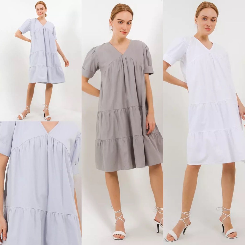 Jual Hush Puppies Dc Shevanya Tiered Dress Original (Pakaian / Midi ...